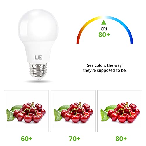 LE LED Light Bulbs 60 Watt Equivalent, 9W 800 Lumens Non-Dimmable, Daylight White 5000K, A19 E26 Standard Medium Base, 10000 Hour Lifetime 5 Count (Pack of 1)