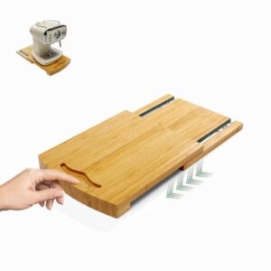 fabsix bamboo kitchen appliance slider for counter – small appliance slider – under cabinet sliding tray for counter – sliding tray for coffee maker, appliance sliders for kitchen appliances.