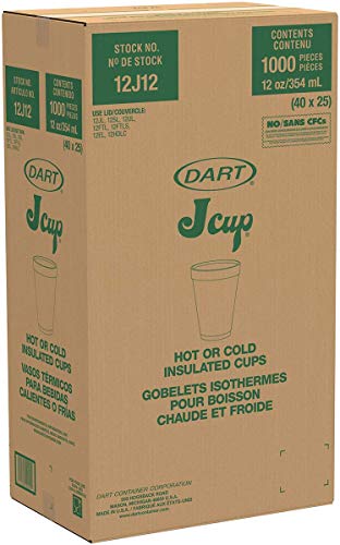 DART 12J12 12 oz Foam Cup (Case of 1000)