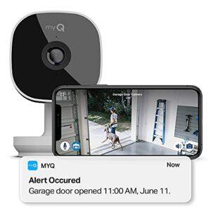 myQ Smart Garage HD Camera - Wifi Enabled - myQ Smartphone Controlled - Two Way Audio - Model SGC1WCH, White