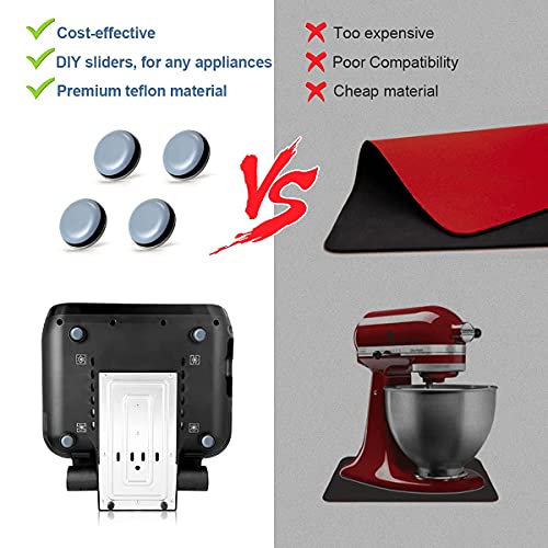 AIEVE Appliance Slider, 8Pcs Adhesive Magic Teflon Self Stick Slider for Most Countertop Small Kitchen Appliance Coffee Maker, Air Fryer, Pressure Cooker, Blender and More, Easy Moving & Saving Space