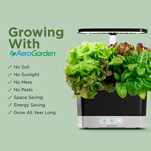 AeroGarden Harvest with Gourmet Herb Seed Pod Kit - Hydroponic Indoor Garden, White