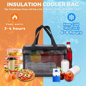 9.8L 11Cans Insulated Lunch Bag for Men Women, Reusable Insulated Lunch Box for Adult Men Women, Leakproof Cooler Bag Mens Lunchbox for Adults Work Office Picnic Beach with Adjustable Shoulder Strap