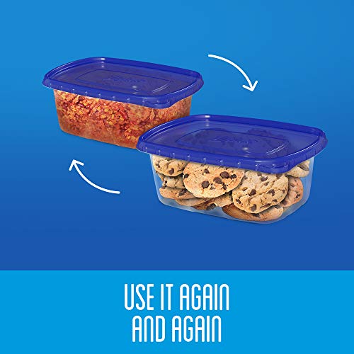 Ziploc Food Storage Meal Prep Containers Reusable for Kitchen Organization, Smart Snap Technology, Dishwasher Safe, Deep Rectangle, 2 Count