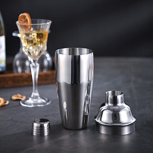 LUCKYGOOBO Cocktail Shaker,24 oz Martini Shaker ,Drink Shaker Built-in Strainer,18/8 Stainless Steel Margarita Mixer,Bartender Kit Gifts.