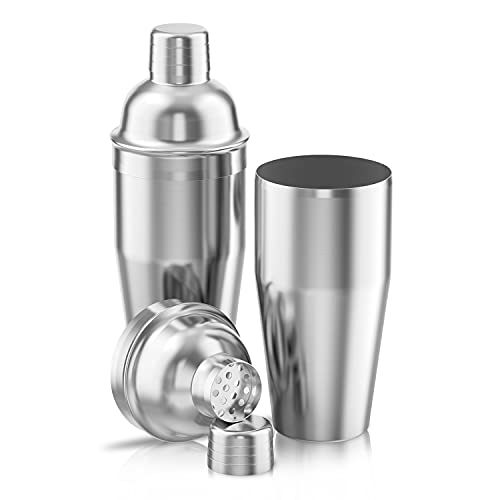 LUCKYGOOBO Cocktail Shaker,24 oz Martini Shaker ,Drink Shaker Built-in Strainer,18/8 Stainless Steel Margarita Mixer,Bartender Kit Gifts.