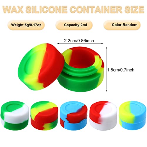 Silicone Wax Containers Non-Stick Silicone Wax Containers Multi Use Storage Jars Oil Concentrate Bottles (100 Pieces,2 ml)