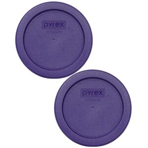 pyrex 7202-pc plum purple plastic food storage replacement lids – 2 pack