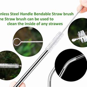 Extra Long Straw Cleaner Brush Extend 12 inch, Extra Wide 12mm diam Pipe Cleaners, Cleaning Brush for Hummingbird Feeders, Nylon Bristles and Stainless Steel Handle Straw Brush Set 10 Pack