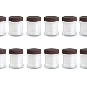 ljdeals 1 oz Plastic Spice Jars with Black Caps and Sifters for Herbs, Spices, Powders, Spice Bottles Great For Travel, Camping, Kitchen, Restaurant and more, Made in USA, Pack of 12