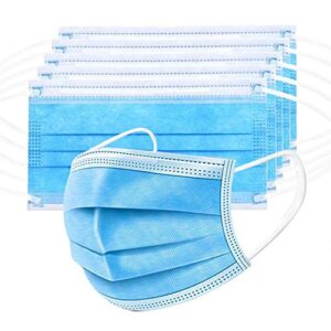 100 pack medical disposable face masks for protection, 3 layers safety face masks for adults daily use