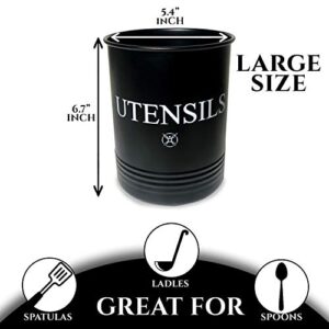 Steelware Central Utensil Holder Large Crocks Kitchen (black)