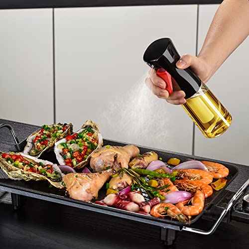 Oil Sprayer for Cooking, 200ml Glass Olive Oil Sprayer Mister, Olive Oil Spray Bottle, Kitchen Gadgets Accessories for Air Fryer, Canola Oil Spritzer, Widely Used for Salad Making, Baking, Frying, BBQ