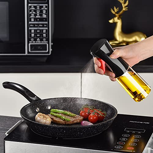 Oil Sprayer for Cooking, 200ml Glass Olive Oil Sprayer Mister, Olive Oil Spray Bottle, Kitchen Gadgets Accessories for Air Fryer, Canola Oil Spritzer, Widely Used for Salad Making, Baking, Frying, BBQ