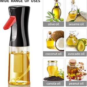 Oil Sprayer for Cooking, 200ml Glass Olive Oil Sprayer Mister, Olive Oil Spray Bottle, Kitchen Gadgets Accessories for Air Fryer, Canola Oil Spritzer, Widely Used for Salad Making, Baking, Frying, BBQ