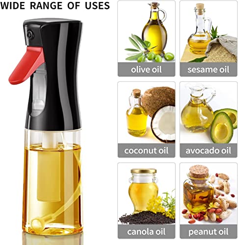 Oil Sprayer for Cooking, 200ml Glass Olive Oil Sprayer Mister, Olive Oil Spray Bottle, Kitchen Gadgets Accessories for Air Fryer, Canola Oil Spritzer, Widely Used for Salad Making, Baking, Frying, BBQ