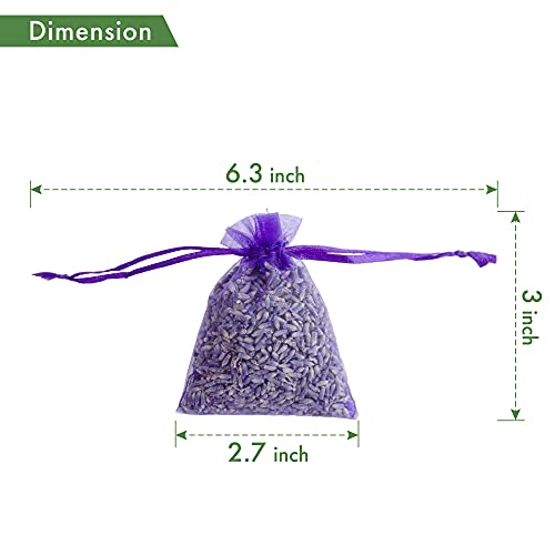 French Lavender Sachets for Drawers and Closets Fresh Scents, Home Fragrance Sachet, Pack of 24, Purple, LV-S-C-24-1