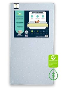 serta perfect start dual sided baby crib mattress & toddler mattress – waterproof – hypoallergenic – premium sustainably sourced fiber core  greenguard gold certified – 7 year warranty – made in usa