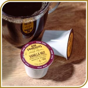 Don Francisco's Vanilla Nut Flavored Medium Roast Coffee Pods - 100 Count - Recyclable Single-Serve Coffee Pods, Compatible with your K-Cup Keurig Coffee Maker (Including 2.0)