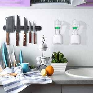 16 Pcs Spray Bottle Holder Wall Mount Spray Bottle Hanger White Adhesive Bottle Hooks for Cabinet Plastic Spray Bottle Rack Organizer to Create Storage Space for Home Kitchen Bathroom Sink Cleaner