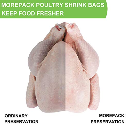 Poultry Shrink Bags,50Pcs Clear Poultry Heat Shrink Bags BPA Free 10x16 Inch Freezer Safe with 50PCS Zip Ties,50PCS Freezer Labels and a Silicone Straw for Chickens,Rabbits