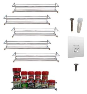 6 pack. wall mount spice rack organizer for cabinet. spice shelf. seasoning organizer. pantry door organizer. spice storage. 12 x 3 x 3 inches. premium present brand