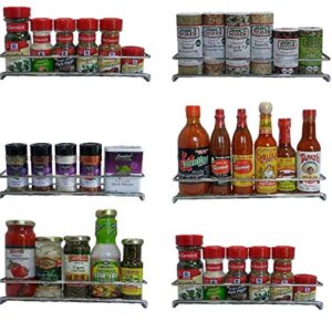 6 Pack. Wall mount spice rack organizer for cabinet. Spice shelf. Seasoning organizer. Pantry door organizer. Spice storage. 12 x 3 x 3 inches. Premium Present brand