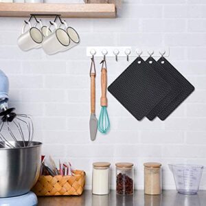 MIHOME Premium Mug Holder Under Cabinet, Cup Rack Under Shelf, Hanging Hooks Rack for Mugs, Coffee Cups, Kitchen Utensils Display, Set of 2 (Black) (2 Pcs-4 Hooks), Medium