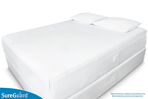 Queen (13-16 in. Deep) SureGuard Mattress Encasement - 100% Waterproof, Bed Bug Proof, Hypoallergenic - Premium Zippered Six-Sided Cover