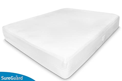 Queen (13-16 in. Deep) SureGuard Mattress Encasement - 100% Waterproof, Bed Bug Proof, Hypoallergenic - Premium Zippered Six-Sided Cover