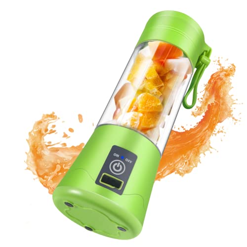 Portable Blender, Personal Blender for Shakes and Smoothies, Blender shake Smoothie for Kitchen Personal Size Blenders with Rechargeable USB, 380Ml Traveling Fruit Veggie Juicer Cup With 6 Blades