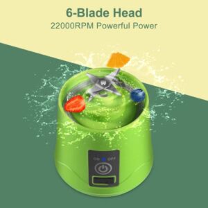 Portable Blender, Personal Blender for Shakes and Smoothies, Blender shake Smoothie for Kitchen Personal Size Blenders with Rechargeable USB, 380Ml Traveling Fruit Veggie Juicer Cup With 6 Blades