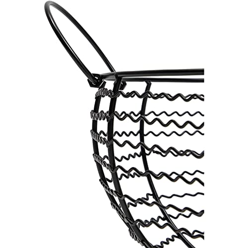 Wire Egg Collecting Basket, Farmhouse Kitchen Organizer (Black, 8.2 x 8.2 x 4.9 In)