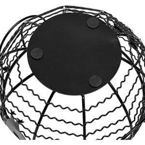 Wire Egg Collecting Basket, Farmhouse Kitchen Organizer (Black, 8.2 x 8.2 x 4.9 In)