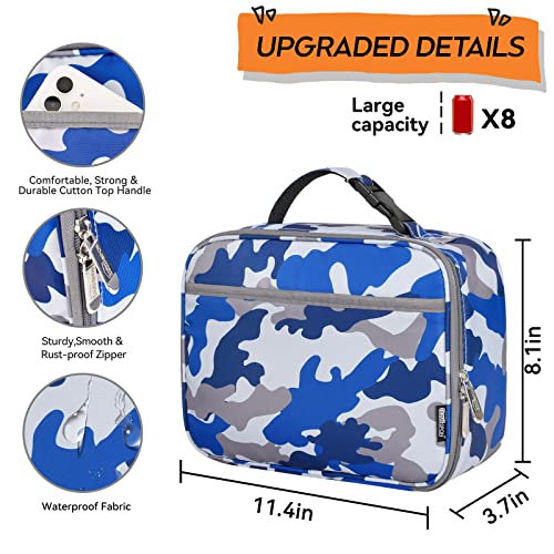 HOMESPON Kids Lunch Box Insulated Prints Lunch Bag Water-Resistant Cooler Bags Back to School Thermal Meal Tote Zippered Pockets Ideal for Children