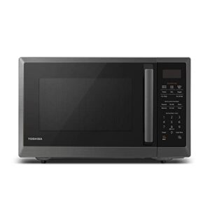 toshiba ml2-em12ea(bs) countertop microwave oven with stylish design as kitchen essentials, smart sensor, eco mode & mute function, 1.2 cu ft with 12.4″ turntable, 1100w, black stainless steel