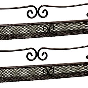 Deco Brothers 2 Pack Wall Mount Single Tier Mesh Spice Rack, Bronze