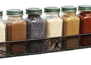 Deco Brothers 2 Pack Wall Mount Single Tier Mesh Spice Rack, Bronze