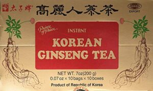 prince of peace korean ginseng instant tea, 100 sachet – natural red panax ginseng tea – korean ginseng extract – easy to brew hot or cold – herbal chinese tea sachets – promotes overall health and