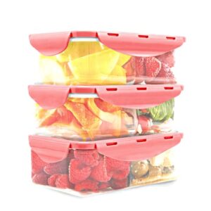 By Caleb Company 3 Pack Pink Bento Boxes - 39 Ounce Divided Food Storage Containers With Lids - Leakproof, BPA Free Bento Lunch Box for Adults & Kids Lunches Is Safe For Dishwasher & Microwave