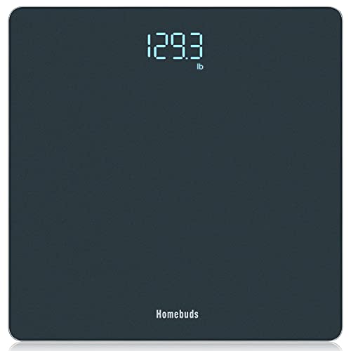 Homebuds Digital Body Weight Bathroom Scale, Focusing On High Precision Technology for Weighing Since 2001, Crystal Clear LED and Step-On, Batteries Included, 400lb/180kg,Blue