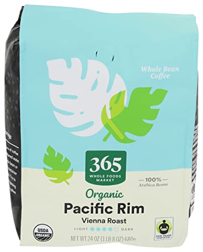 365 by Whole Foods Market, Coffee Pacific Rim Vienna Roast Organic Whole Bean, 24 Ounce