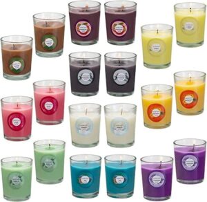 20 pack strong scented candles gift set with 10 fragrances for home and women, aromatherapy soy wax glass jar candle