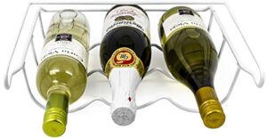 sorbus® fridge wine rack- refrigerator bottle rack holds 3 bottles of your favorite wine or drink universal bottle holder will fit most fridges