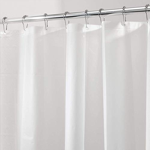 iDesign PEVA Mold and Mildew Resistant Plastic Shower Curtain Liner for Use Alone or With Fabric Curtain, Set of 2, 72” x 72”, White