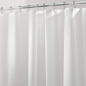 iDesign PEVA Mold and Mildew Resistant Plastic Shower Curtain Liner for Use Alone or With Fabric Curtain, Set of 2, 72” x 72”, White