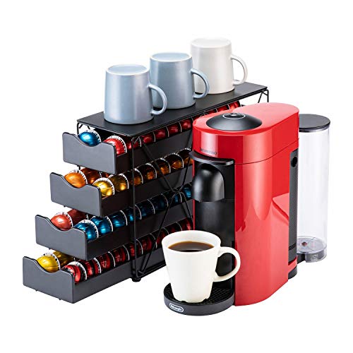 Flagship for Nespresso Pod Holder Drawer Large Mullti Tier Coffee Pod Holder Vertuo (4 Tier (80Pods))