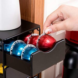 Flagship for Nespresso Pod Holder Drawer Large Mullti Tier Coffee Pod Holder Vertuo (4 Tier (80Pods))