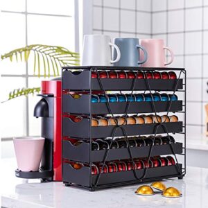 Flagship for Nespresso Pod Holder Drawer Large Mullti Tier Coffee Pod Holder Vertuo (4 Tier (80Pods))