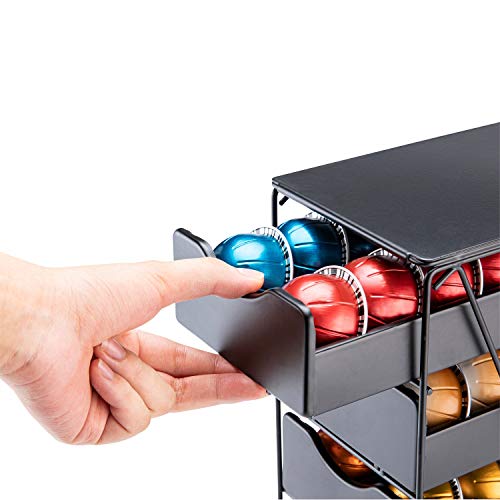 Flagship for Nespresso Pod Holder Drawer Large Mullti Tier Coffee Pod Holder Vertuo (4 Tier (80Pods))